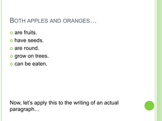 Writing a comparison paragraph | PPTX