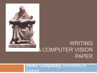 Writing a computer vision paper | PPTX