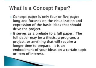 WRITING A CONCEPT PAPER | PDF