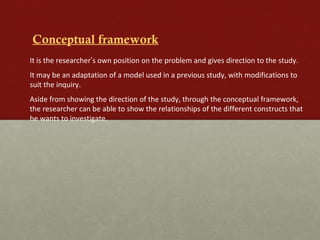 Writing a conceptual framework | PPT