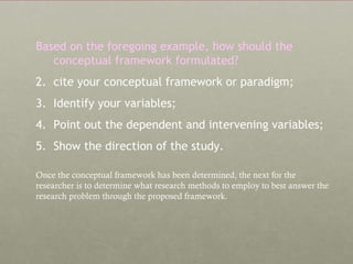 Writing a conceptual framework | PPT