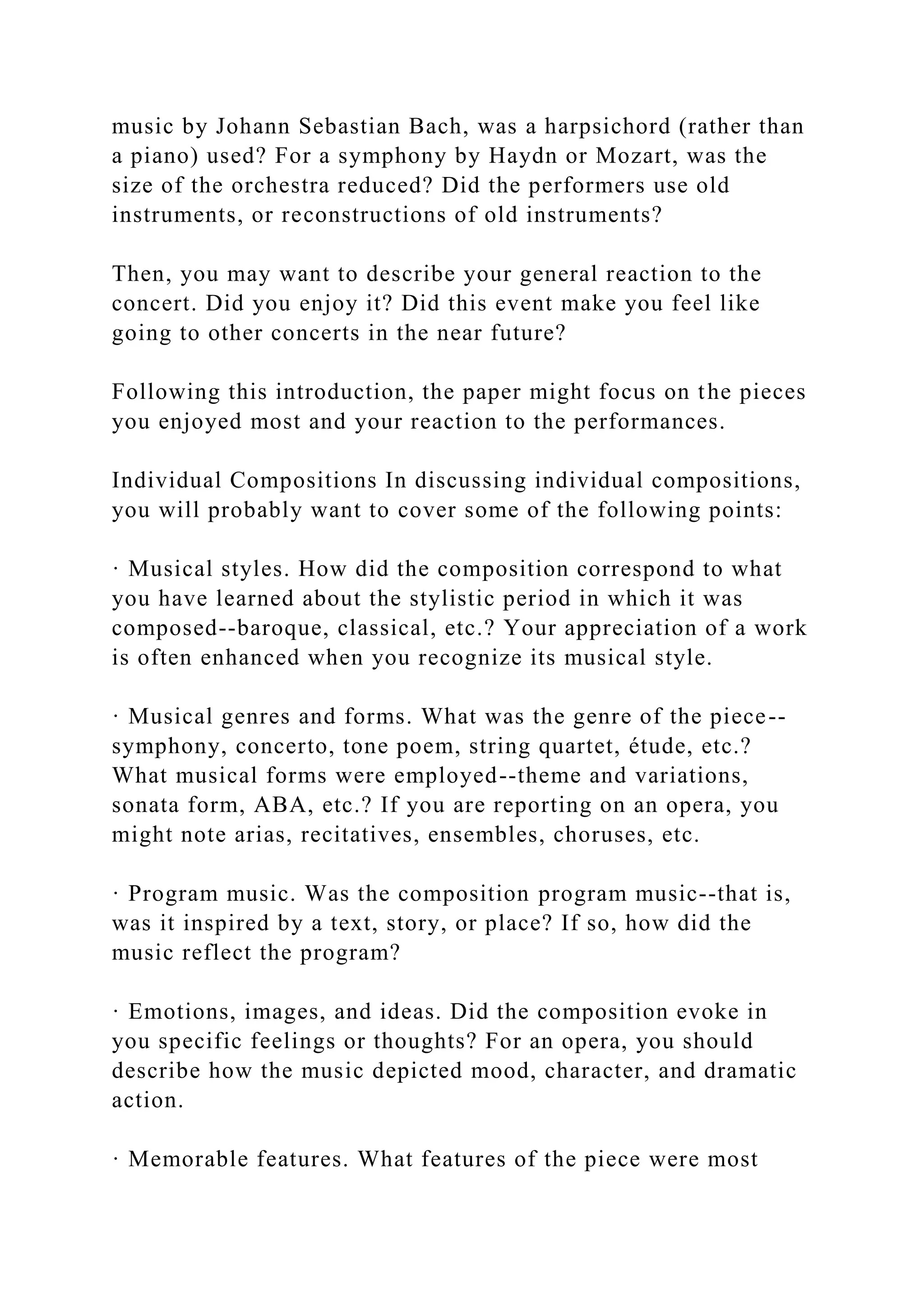 Writing A Concert Report Instructors in introductory music cours.docx