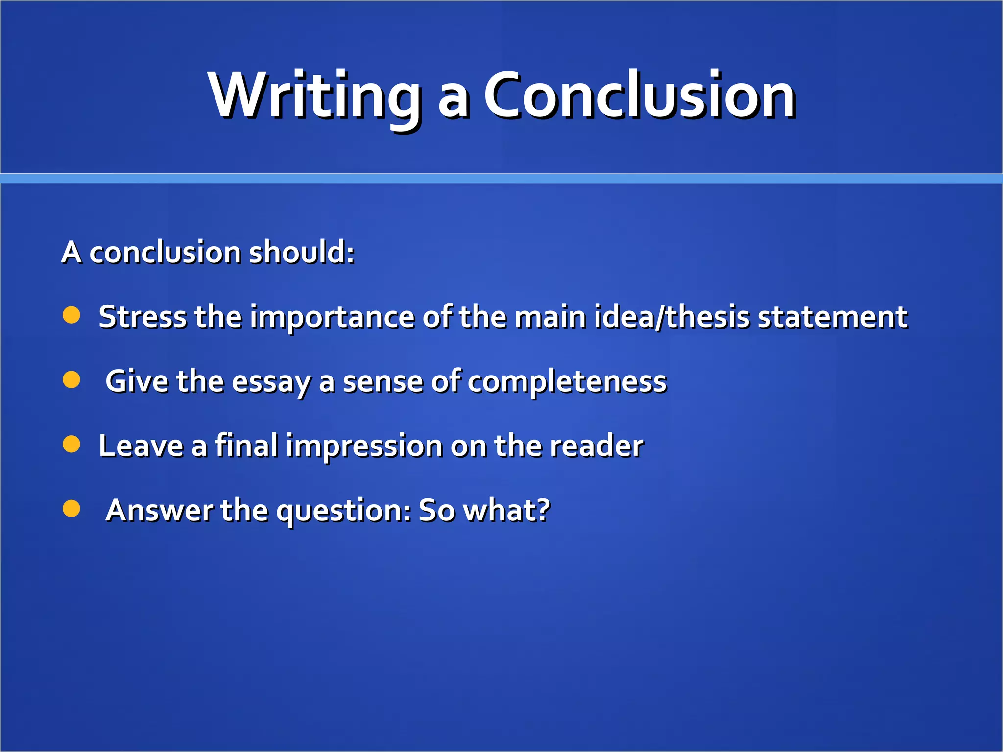 Writing a conclusion | PPT