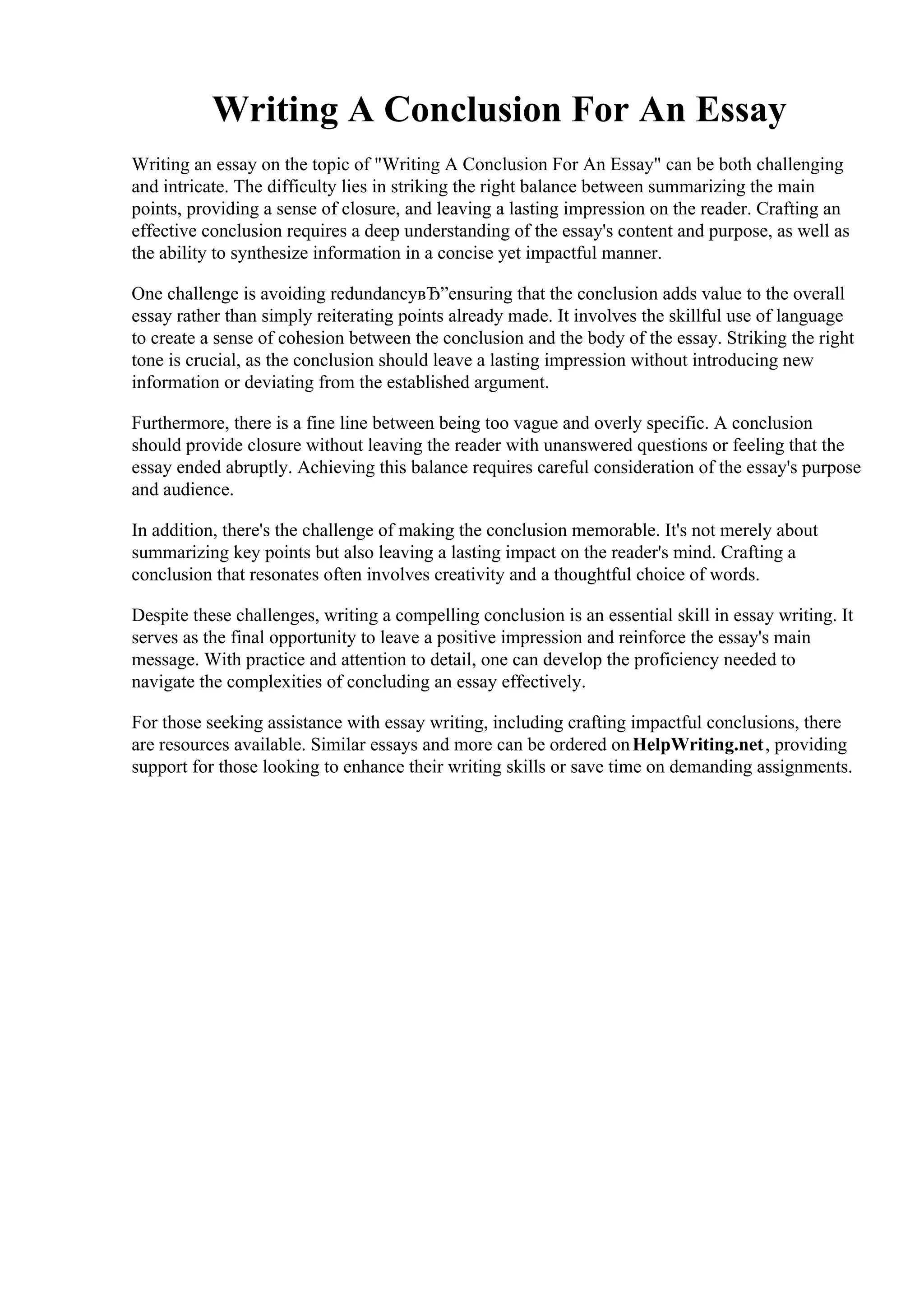 Writing A Conclusion For An Essay.pdf