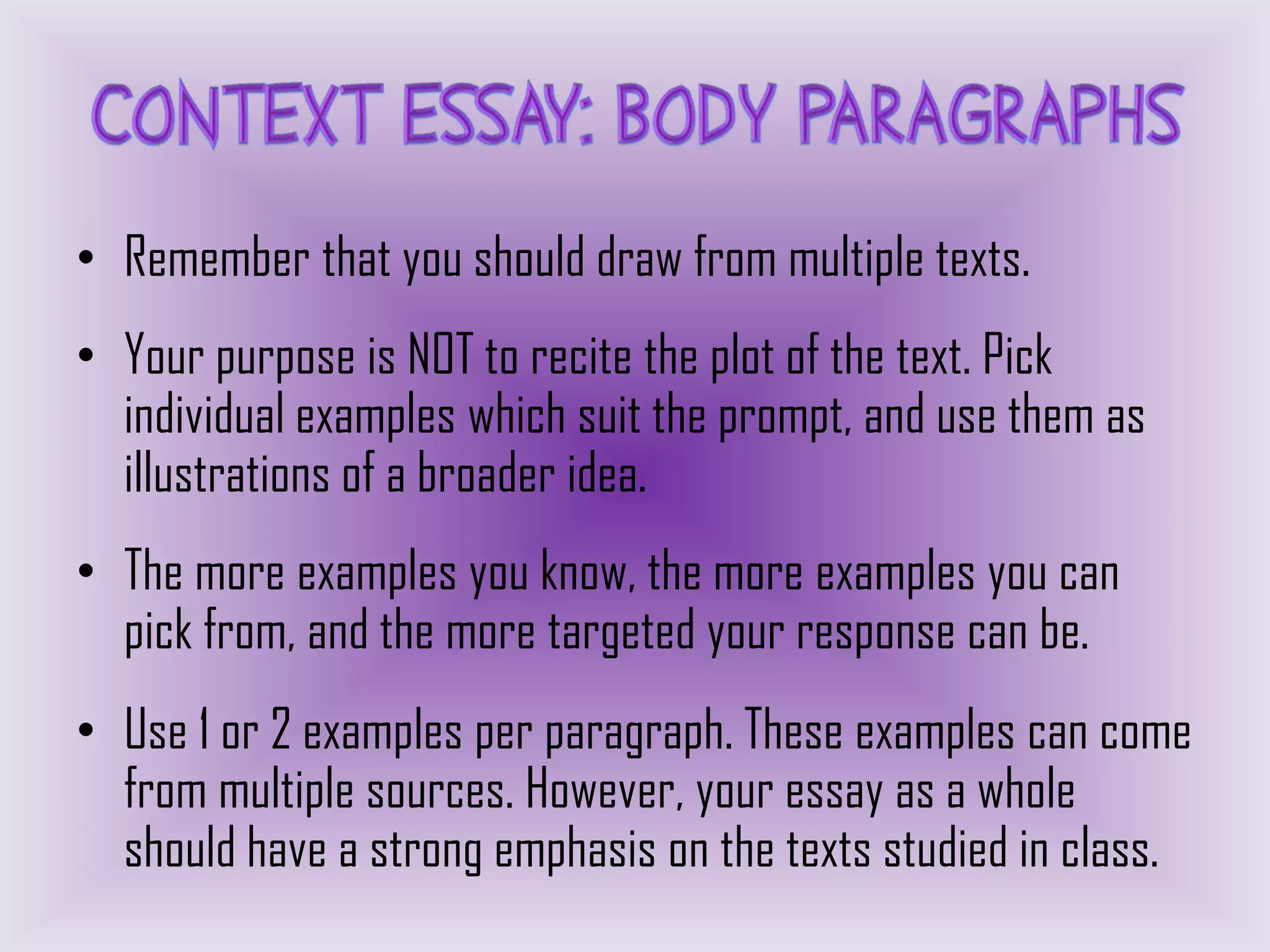 Writing a Context Essay: Revision of Structure | PDF