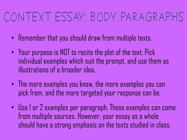 Writing a context essay - an approach to structure | PDF