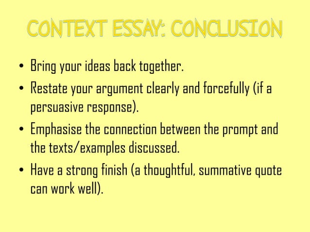 Writing a context essay - an approach to structure | PDF