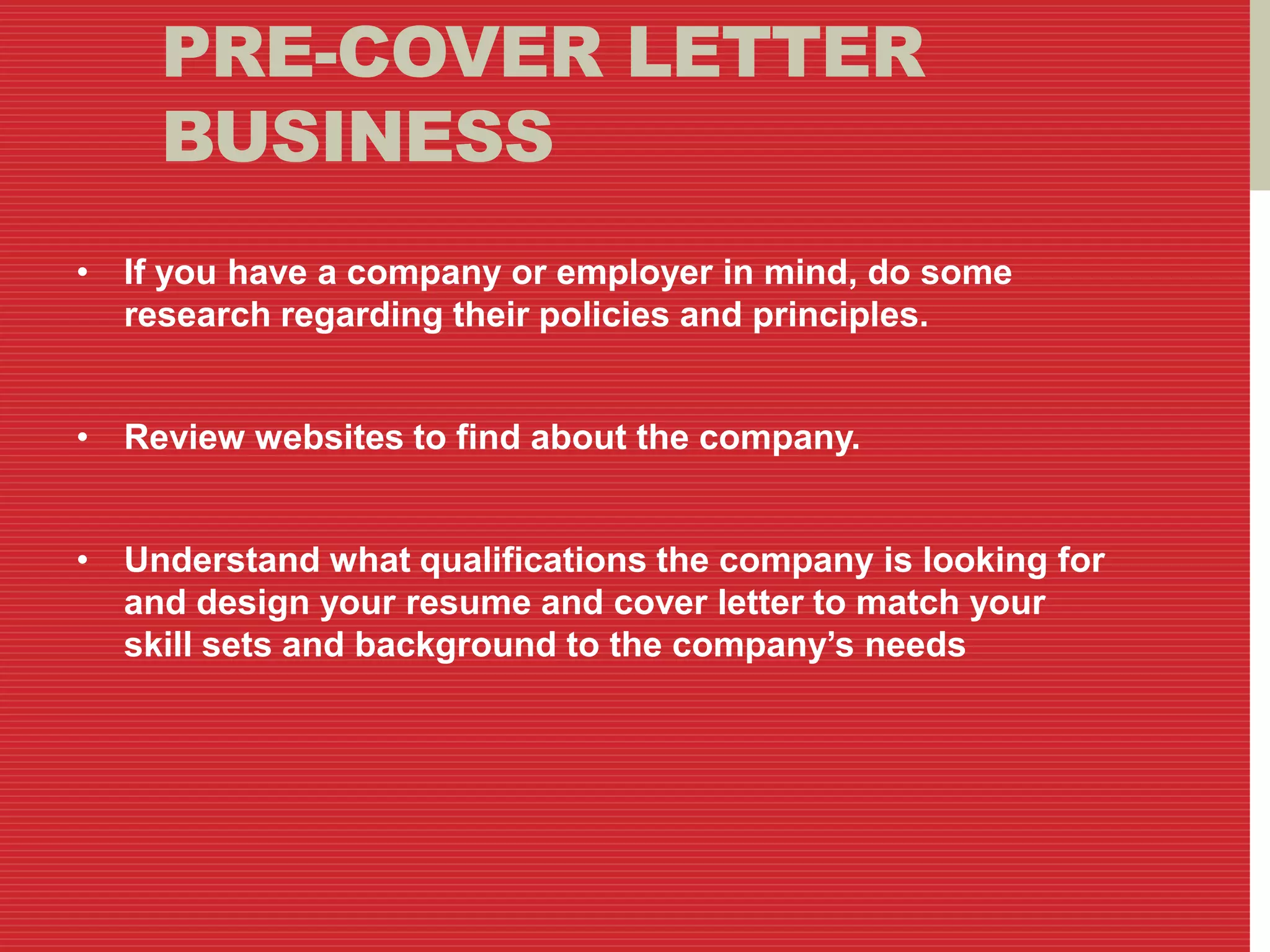 Writing a cover letter | PPT