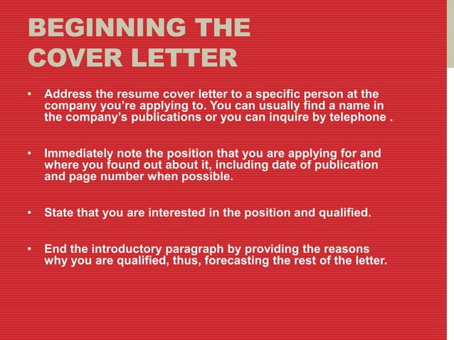 Writing a cover letter | PPT