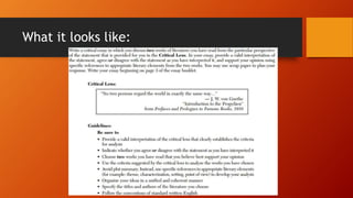 Writing a critical lens essay (1) | PPTX