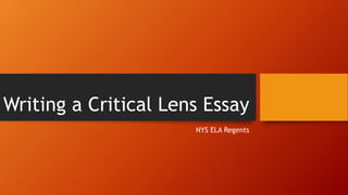 Writing a critical lens essay (1) | PPT