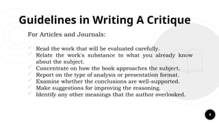 Guidelines in Writing a Critique for Artworks nad Media.pptx