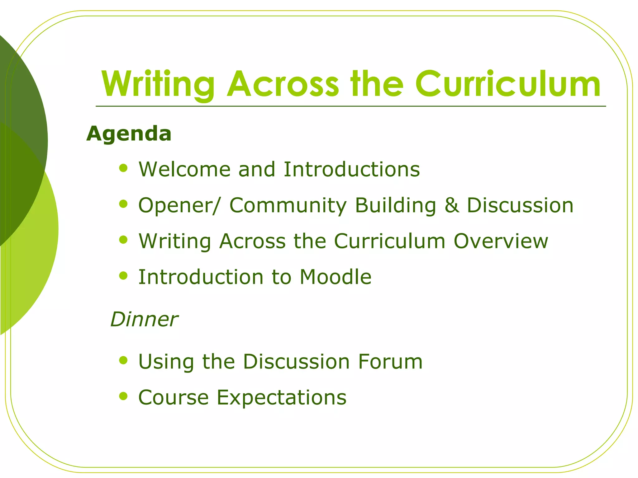 Writing Across the Curriculum | PPT