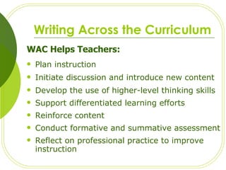 Writing Across the Curriculum | PPT