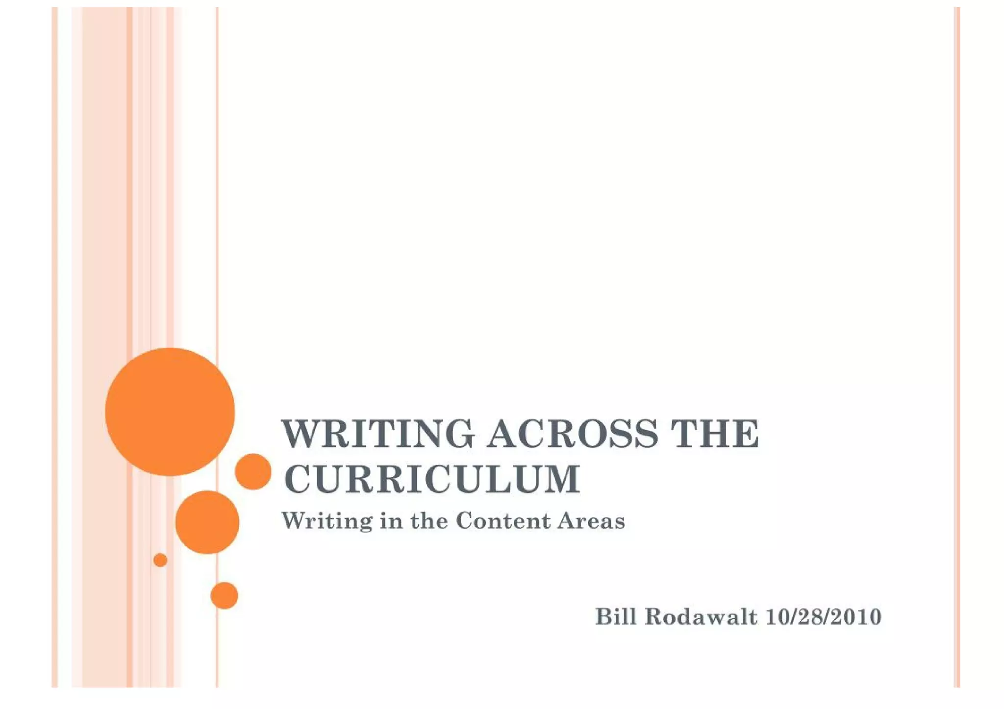 WRITING ACROSS THE CURRICULUM | PDF
