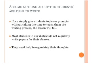 WRITING ACROSS THE CURRICULUM | PPT
