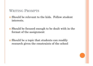 WRITING ACROSS THE CURRICULUM | PPT