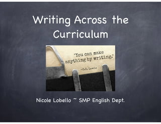 Writing Across the Curriculum | PDF