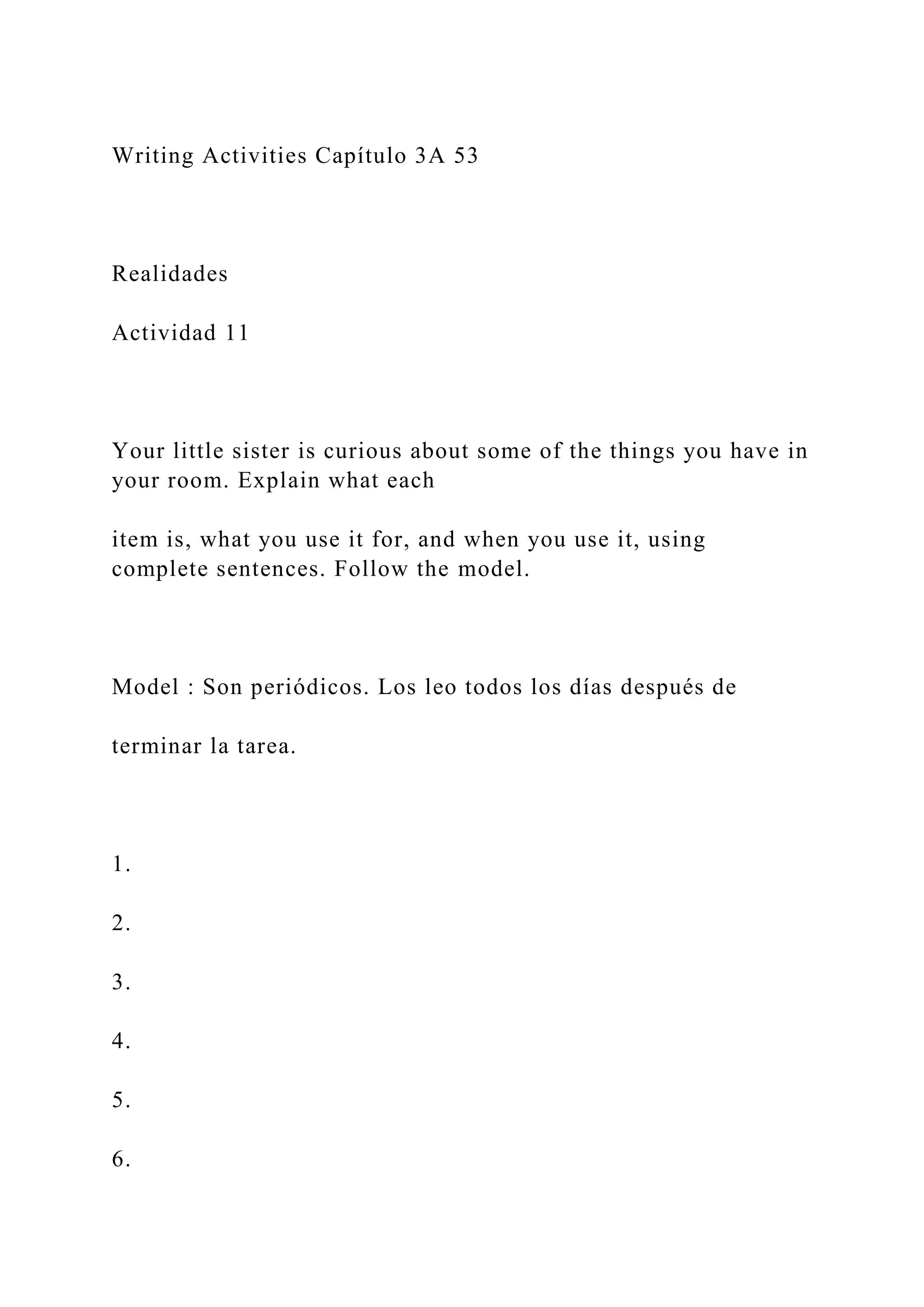 Writing Activities Capítulo 3A 53RealidadesActividad 11.docx