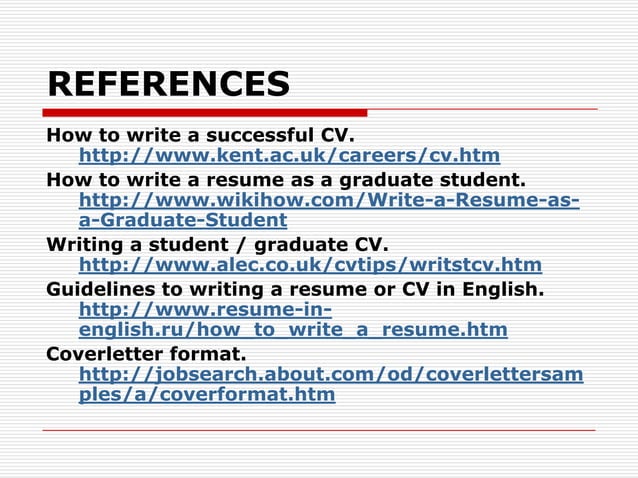 Writing a cv | PPT
