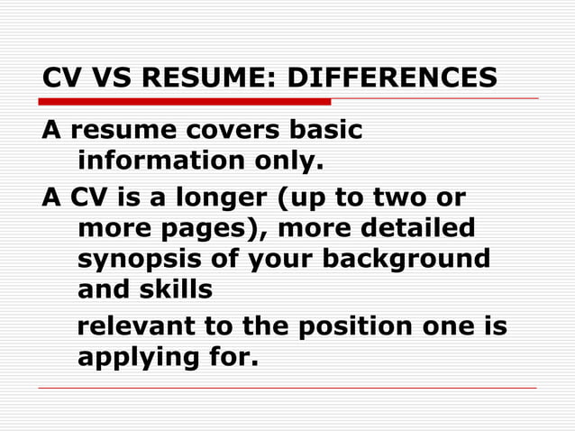 Writing a cv | PPT