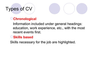 Writing a cv | PPT