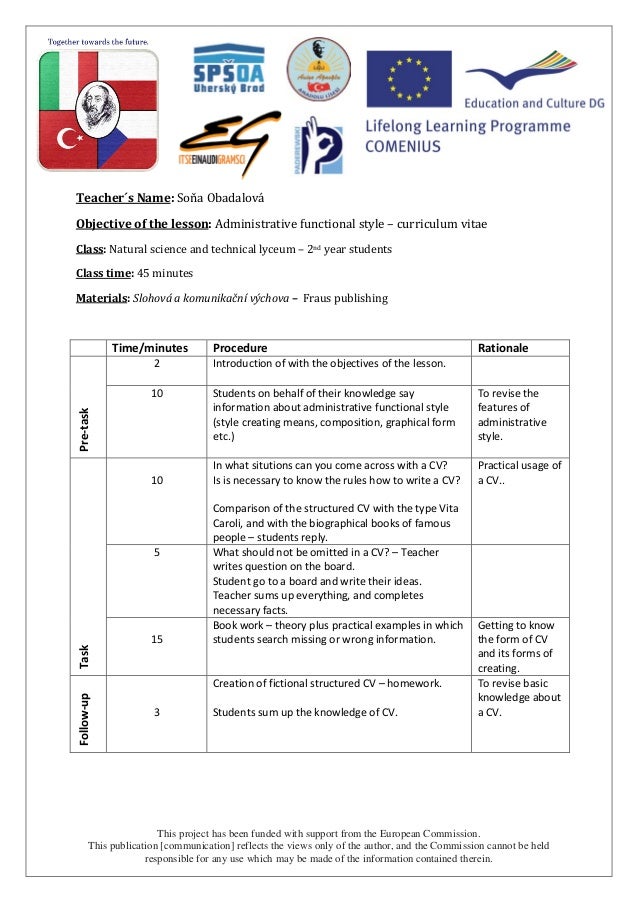 Writing A Cv Esl Lesson Plan Writing A Cv Esl Lesson Plan