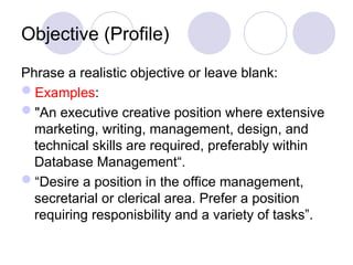 Writing a CV most important topic 20.ppt