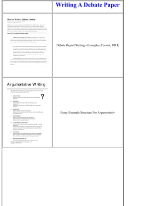 Writing A Debate Paper. Online assignment writing service. | PDF ...