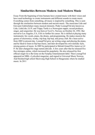 Writing A Descriptive Essay Examples | PDF | World/International Music ...