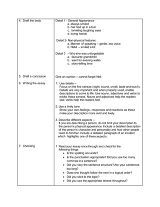 Writing a descriptive essay person | DOCX