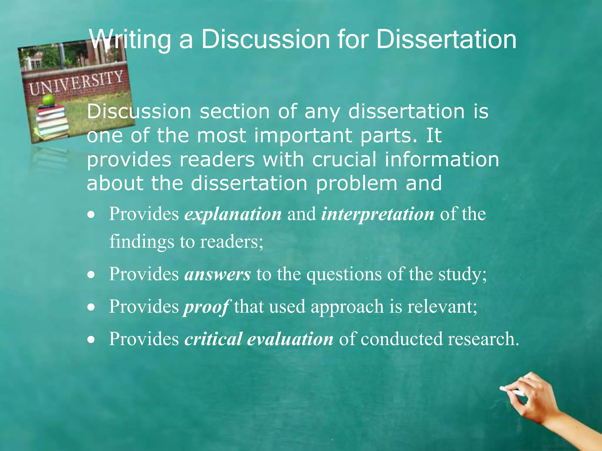 Writing a discussion for dissertation | PPTX | Educational Assessment ...
