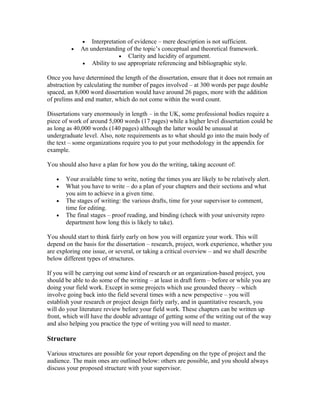 Writing a dissertation | DOC