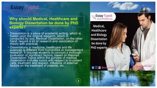 Writing a Dissertation in Medicine, Healthcare & Life sciences by Top PhD Researchers Essay ...