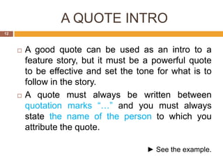 Writing a Feature Article | PPTX