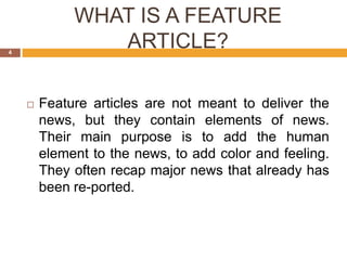 Writing a Feature Article | PPTX