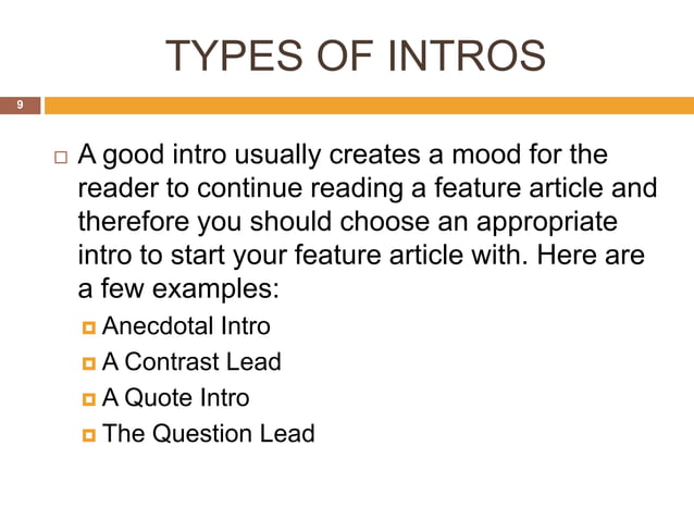Writing a Feature Article | PPTX