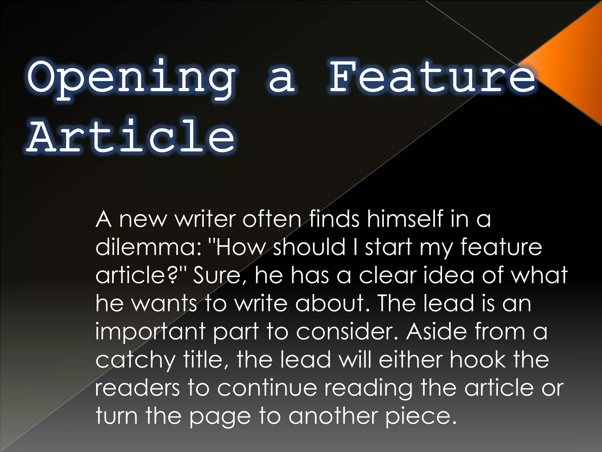 Campus Journalism Feature Article | PPTX