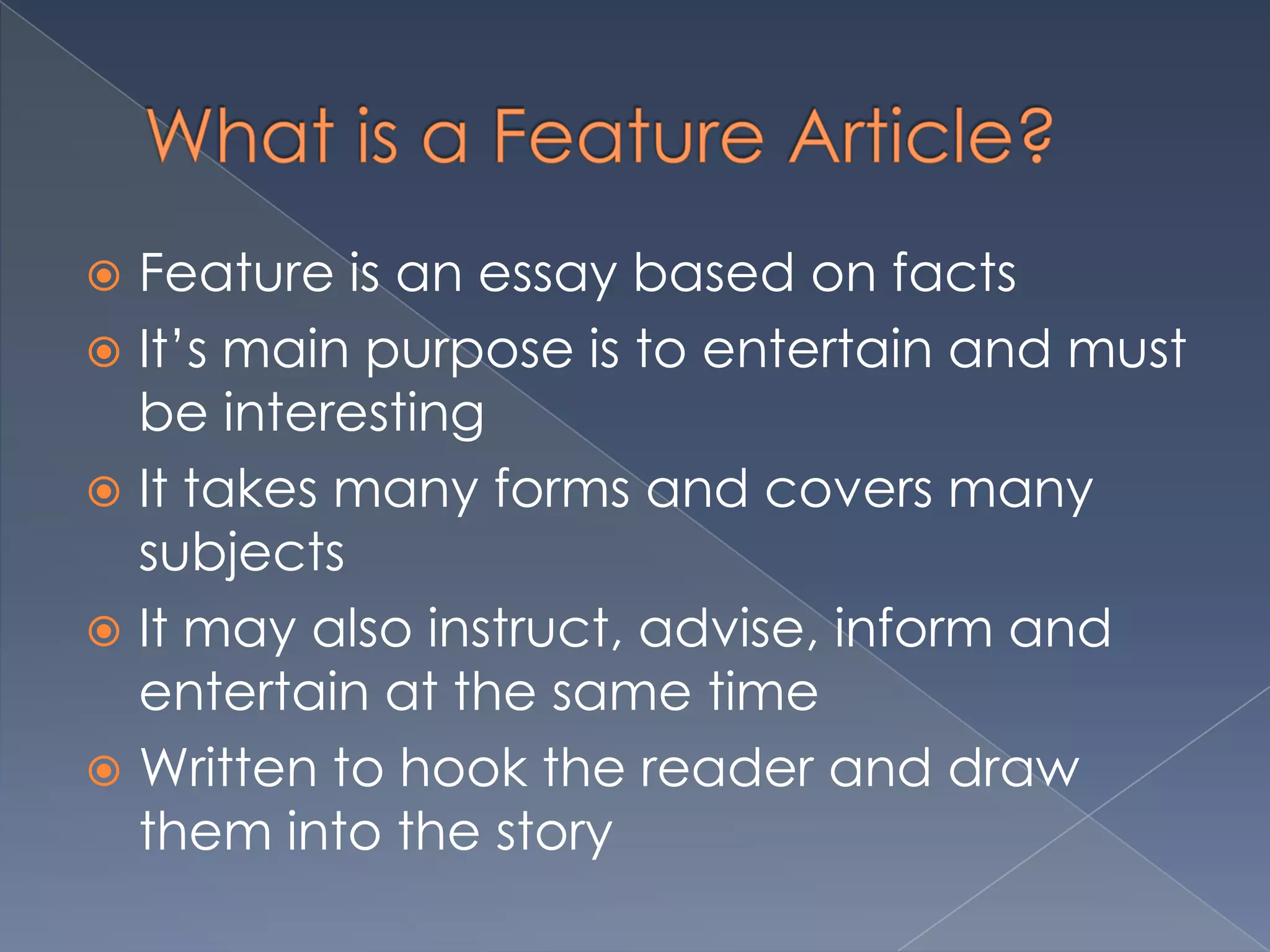 Campus Journalism Feature Article | PPTX