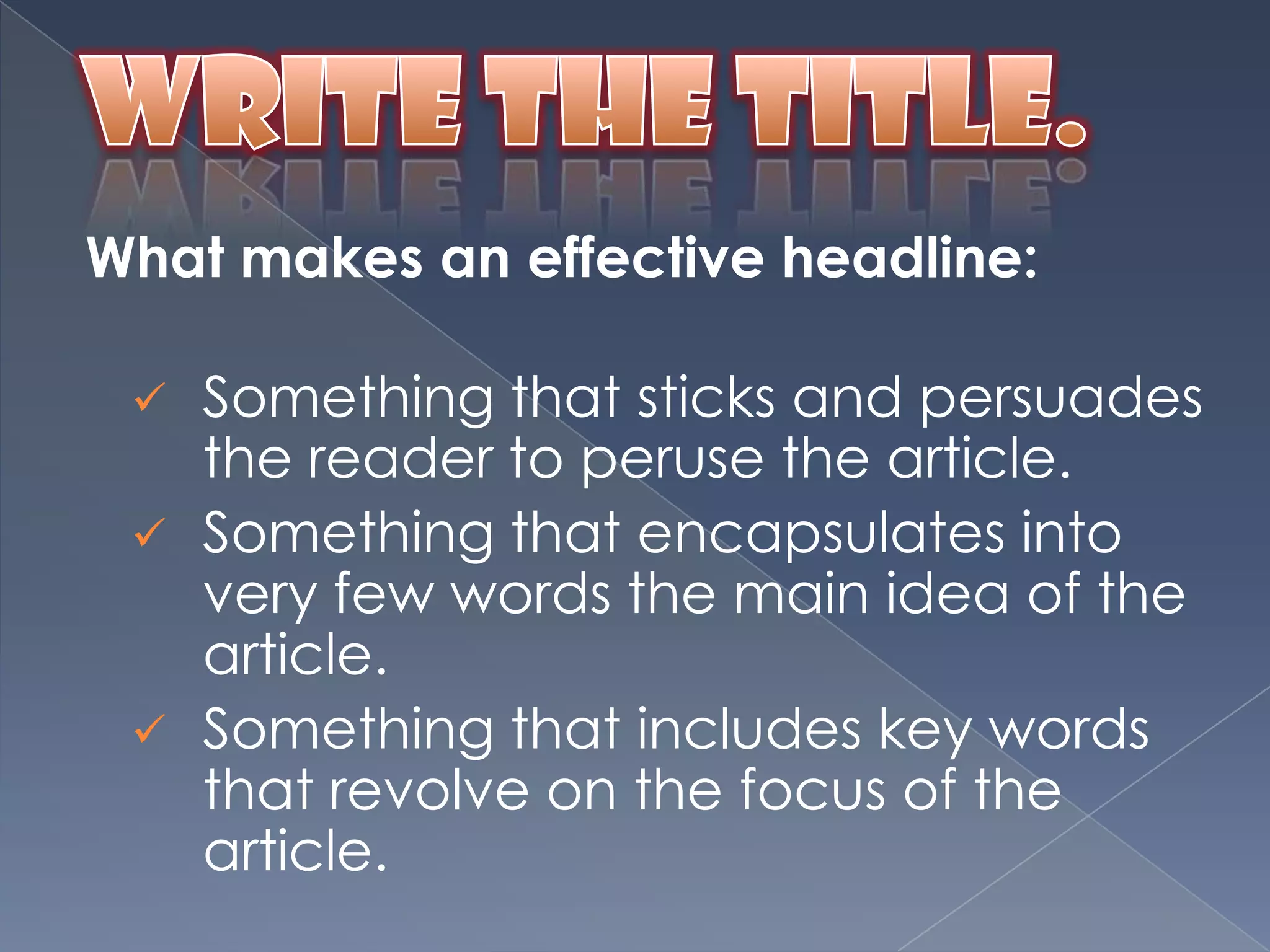 Campus Journalism Feature Article | PPTX