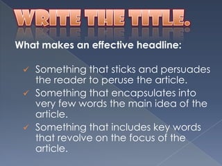 Campus Journalism Feature Article | PPTX