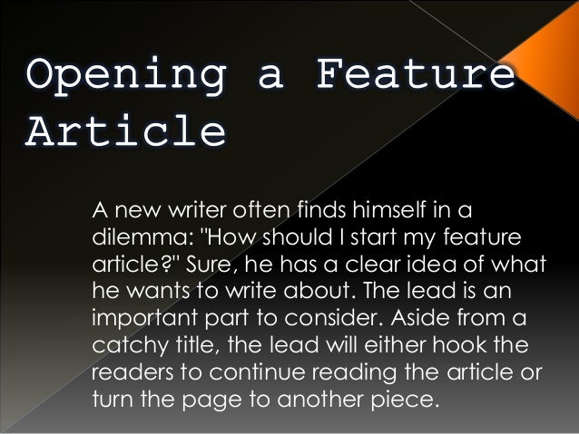 Campus Journalism Feature Article Campus Journalism Feature Article