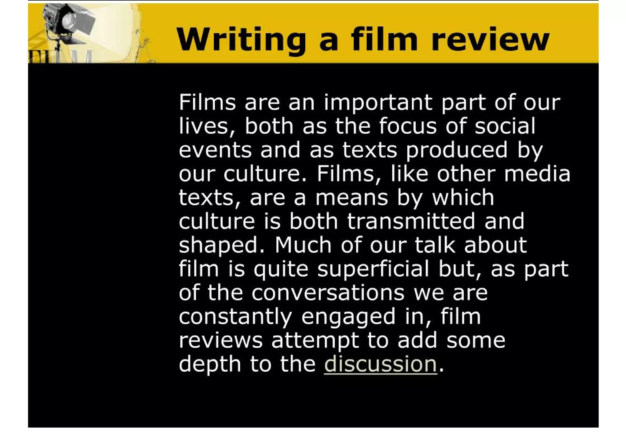 Writing A Film Review | PPT