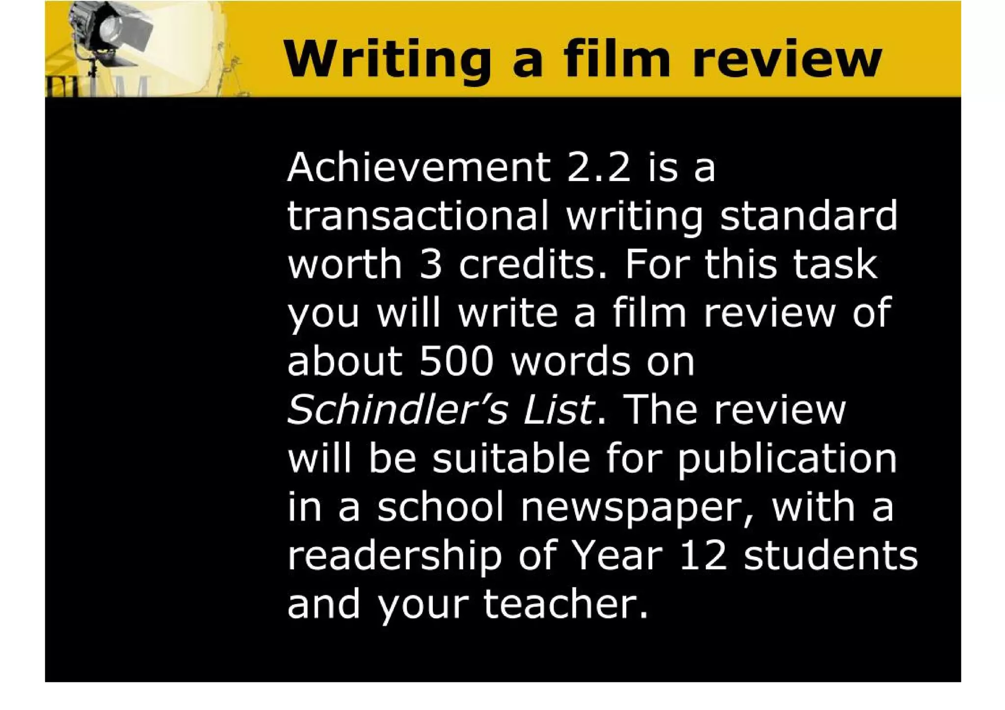 Writing A Film Review | PPT | Free Download