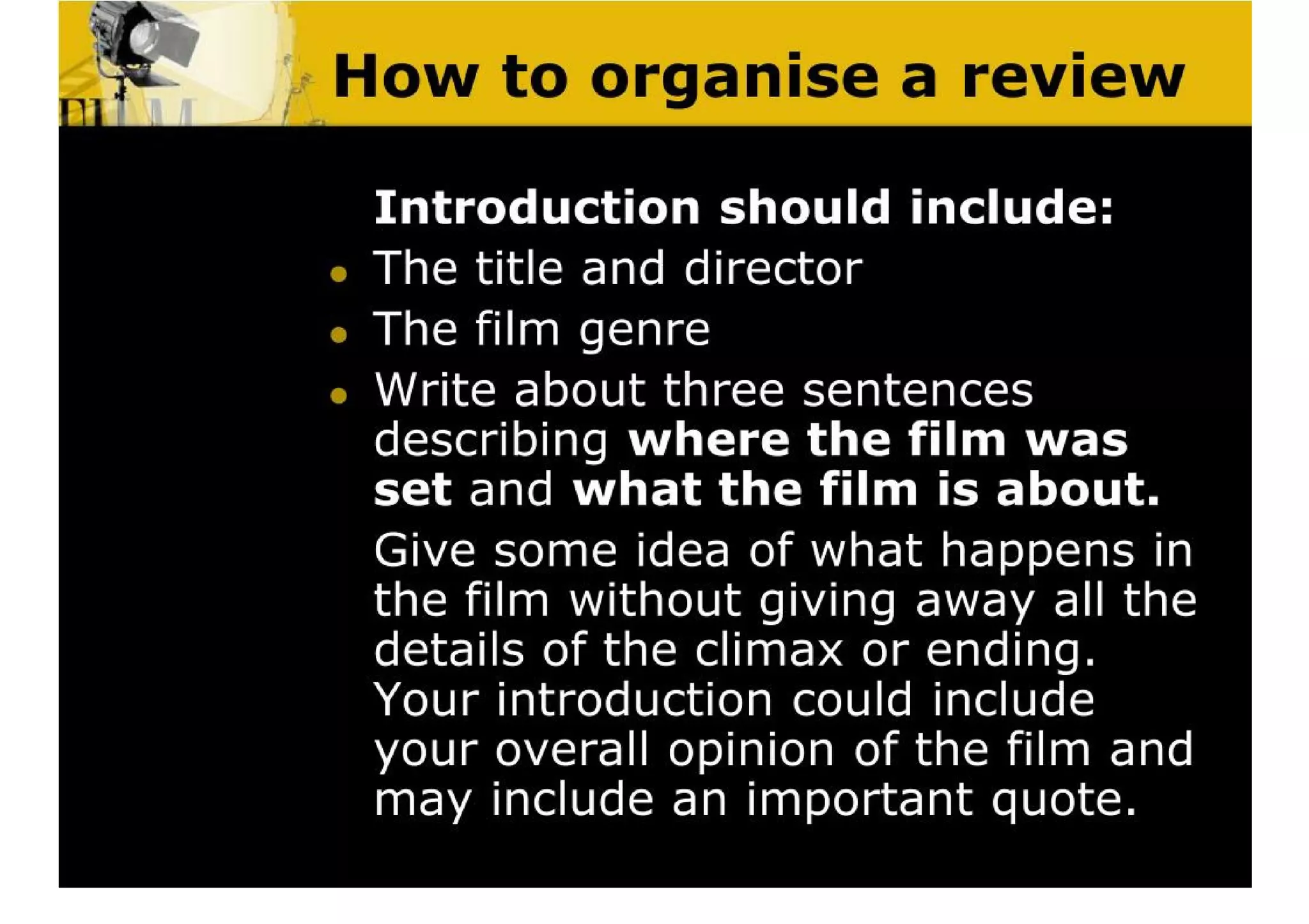 Writing A Film Review | PPT
