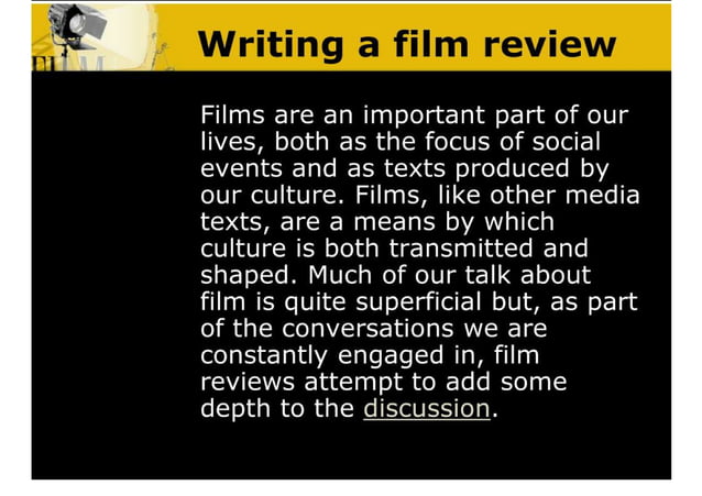 Writing A Film Review | PPT