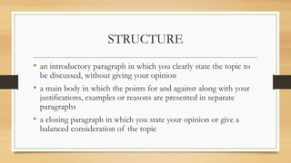 WRITING A FOR AND AGAINST ESSAY.pptx