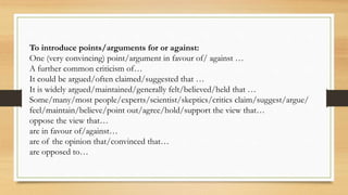 WRITING A FOR AND AGAINST ESSAY.pptx