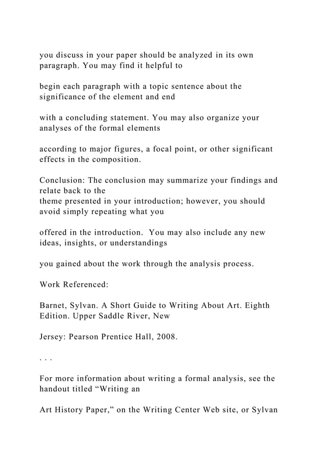 Writing a Formal Analysis in Art History The goal of a for.docx