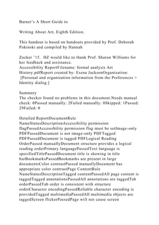 Writing a Formal Analysis in Art History The goal of a for.docx